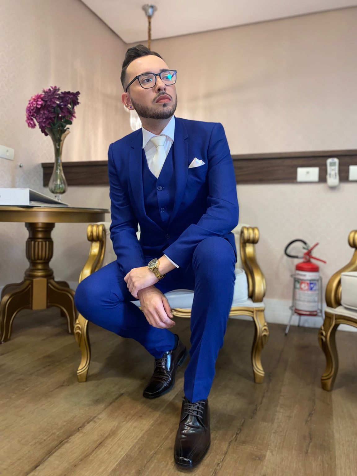 Terno de Noivo – Josephine cor Azul royal – Josephine Noivas